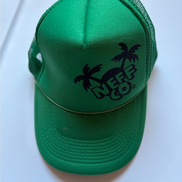Neff | Other | Neff Co Green Trucker Hat Palm Tree Logo | Poshmark
